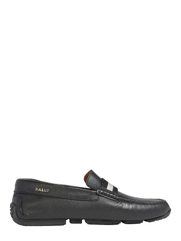 Bally Pearce Pebbled Leather Driving Shoes - Black