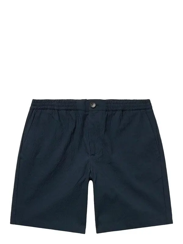 Mr P. Straight Leg Seersucker Shorts - Midnight Blue