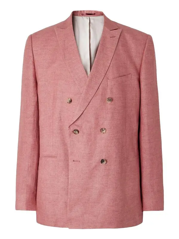 Mr P. Double-breasted Linen Jacket - Antique Rose