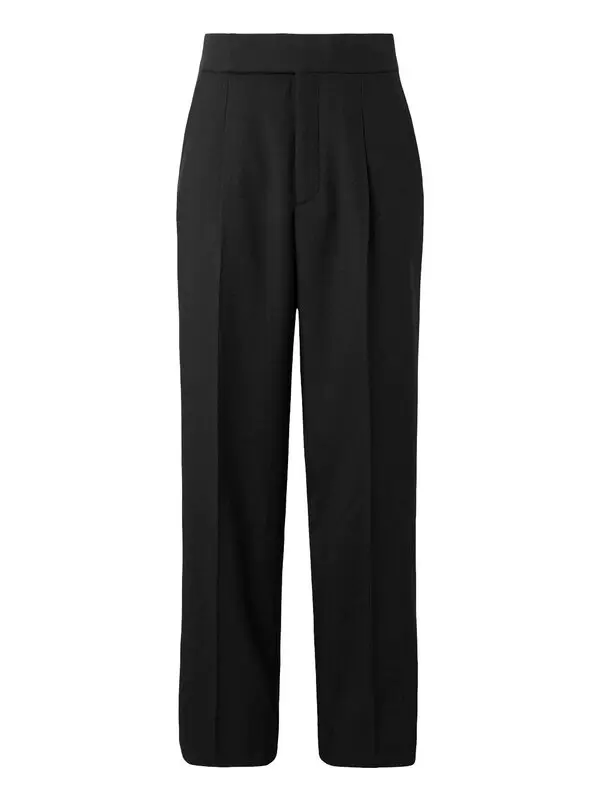 Fear Of God Wide-leg Pleated Wool Trousers - Black