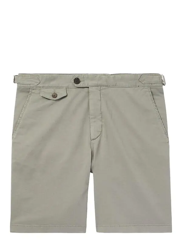 Mr P. Straight-leg Cotton-blend Twill Bermuda Shorts - Gray