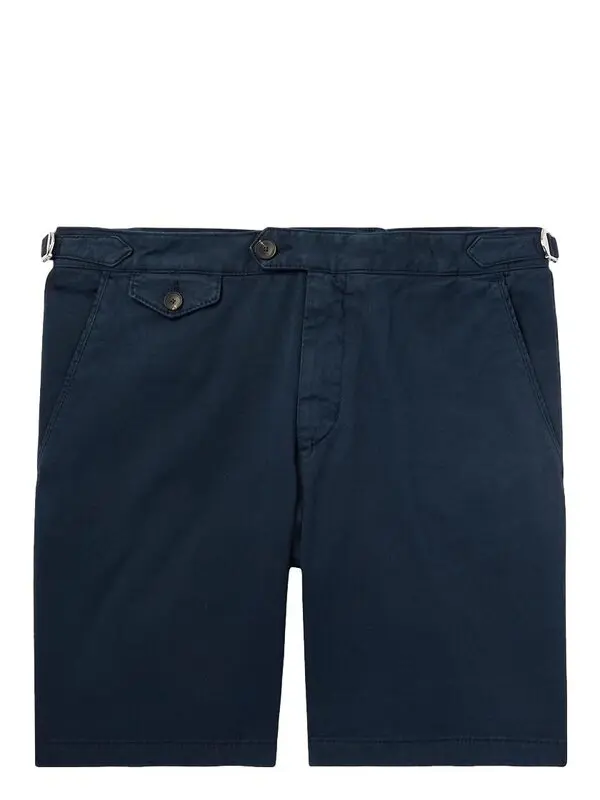 Mr P. Straight-leg Cotton-blend Twill Bermuda Shorts - Navy