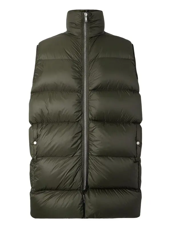 Rick Owens Quilted Shell Down Vest - Forest Green
