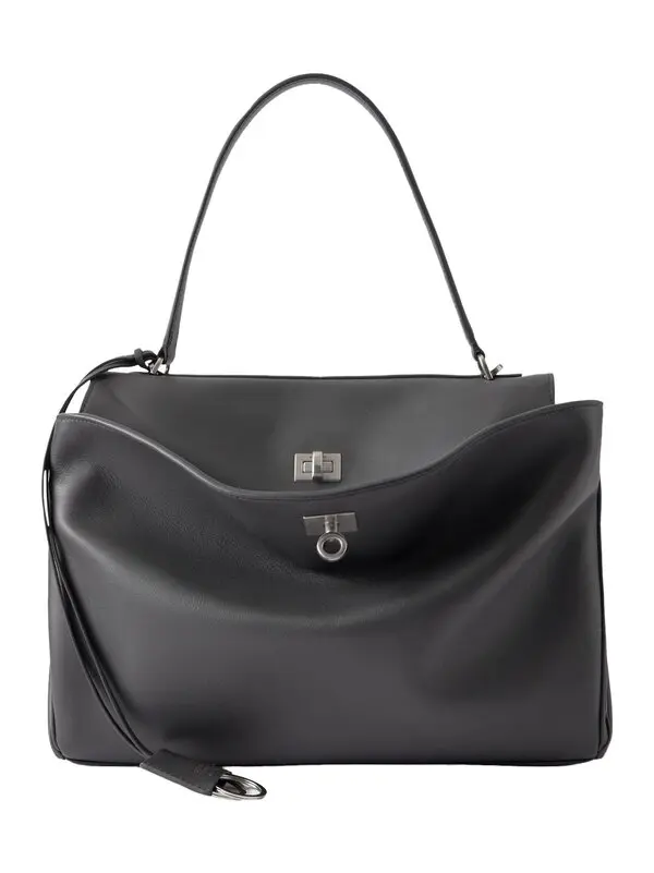 Balenciaga Rodeo Medium Leather Shoulder Bag - Gray