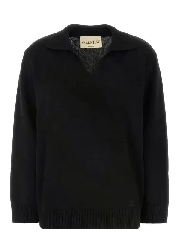 Valentino Garavani Cashmere V-neck Sweater - Black