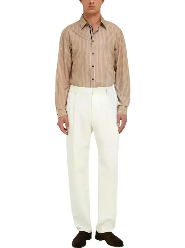 FERRAGAMO Pleated Straight-leg Trousers - Neutrals