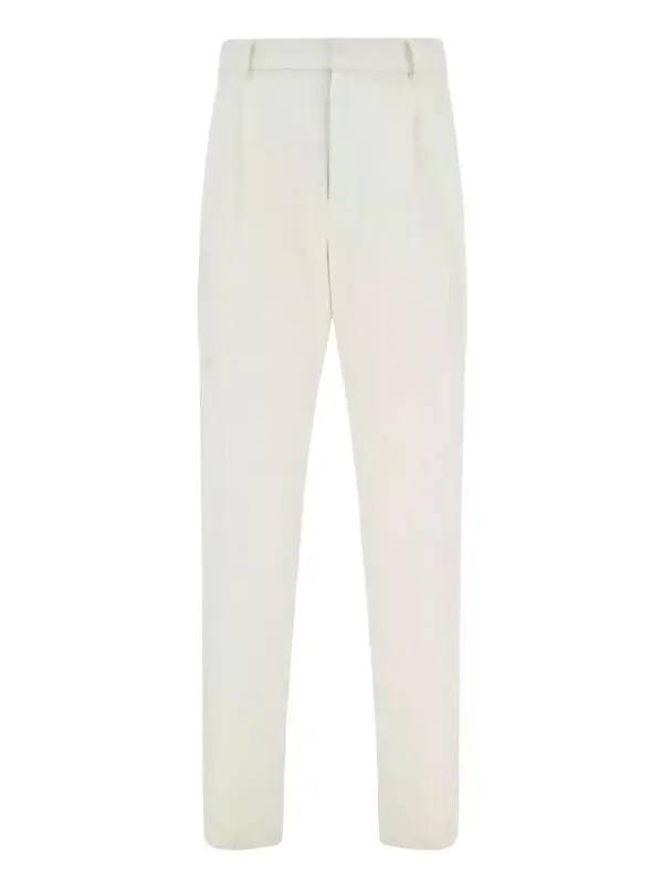 FERRAGAMO Pleated Straight-leg Trousers - Neutrals