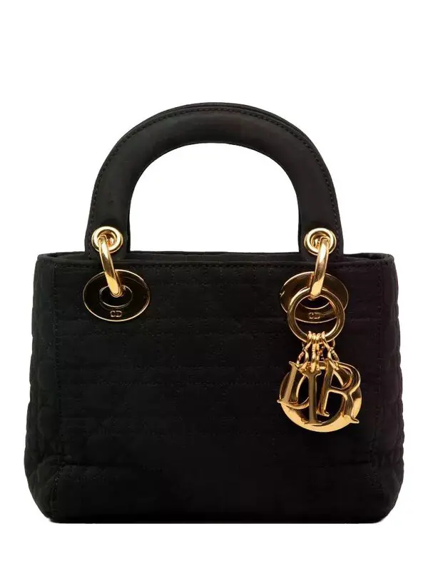 Dior 1997 Mini Nylon Cannage Lady Satchel - Black