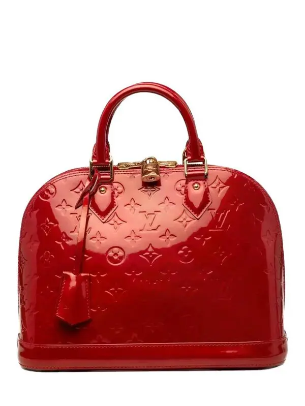 LOUIS VUITTON Monogram Vernis Alma Pm Handbag - Red