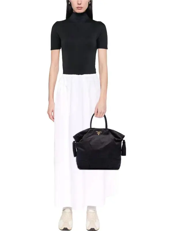 Prada Tessuto Bow Tote Bag - Black