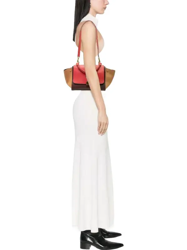 Celine Tricolor Leather Trapeze Satchel - Red