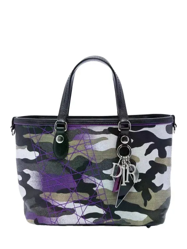 Dior Anselm Reyle Mini Canvas Camouflage Shopping Tote Bag - Multicolour