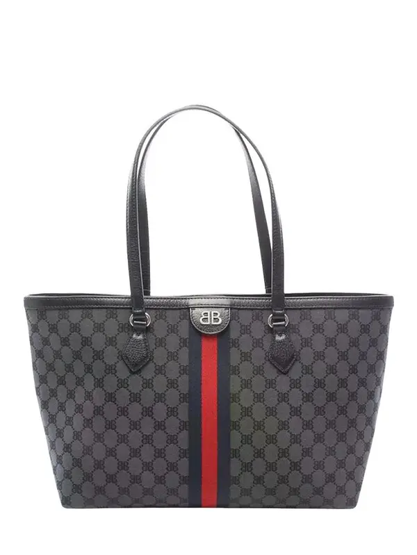 Balenciaga Hacker Project Medium Bb Supreme Ophidia Tote Bag - Black
