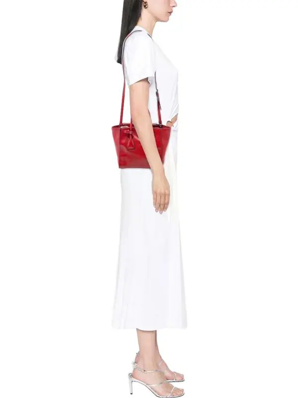 Prada Glace Calf Twin Pocket Satchel - Red