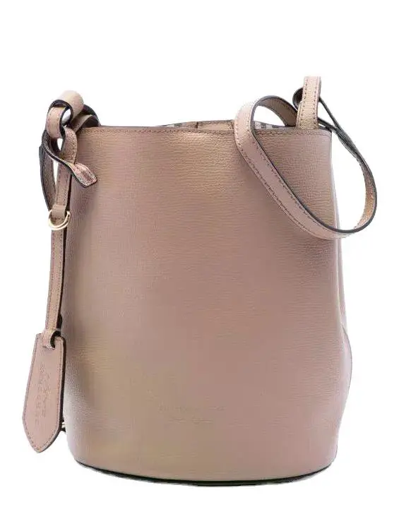 Burberry Leather Lorne Bucket Bag - Brown