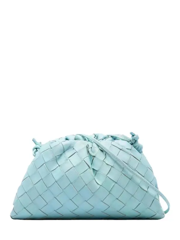 Bottega Veneta Nappa Intrecciato Mini Pouch Crossbody Bag - Blue