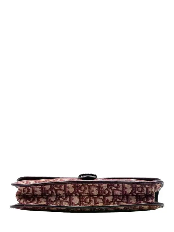 Dior Oblique Canvas Chain Crossbody Bag - Red