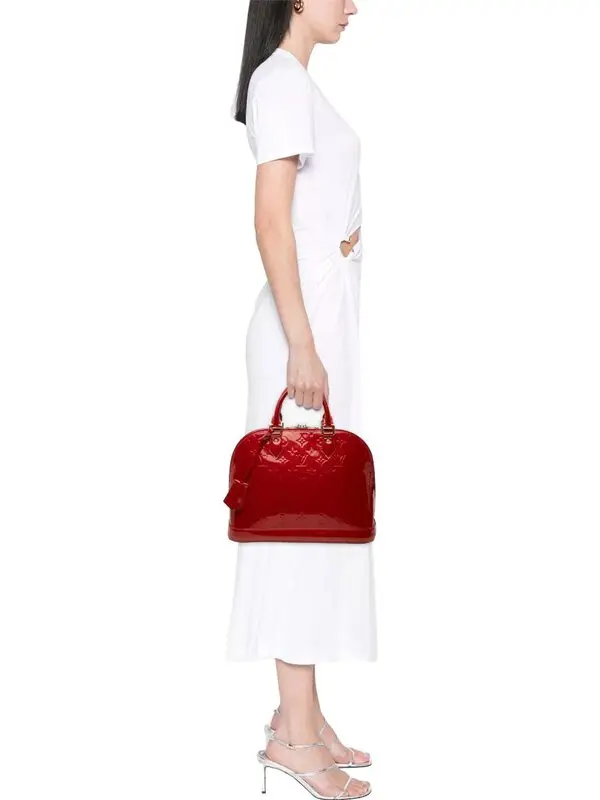 LOUIS VUITTON Monogram Vernis Alma Pm Handbag - Red