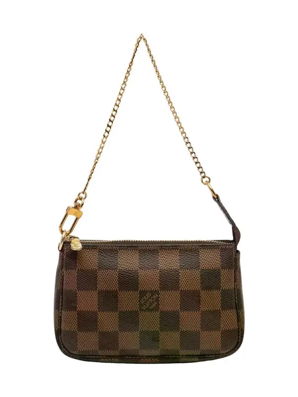 LOUIS VUITTON Damier Ebene Mini Pochette Accessoires Handbag - Brown