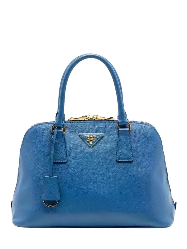 Prada Saffiano Lux Promenade Satchel - Blue