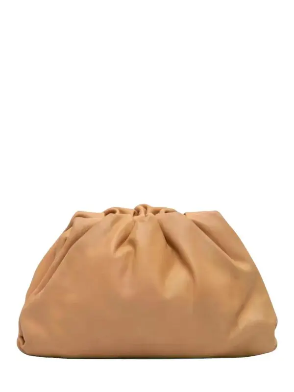 Bottega Veneta Teen Lambskin Pouch Clutch Bag - Neutrals