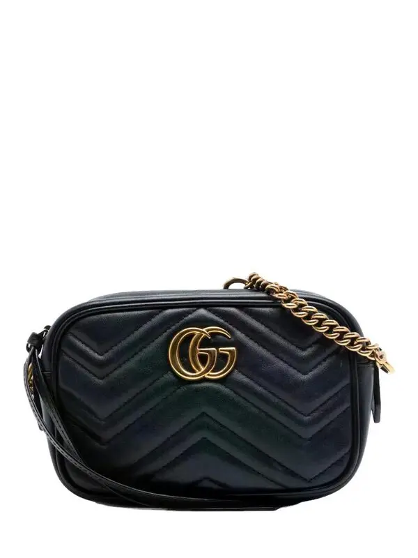 Gucci Gg Marmont Matelassé Leather Crossbody Bag - Black
