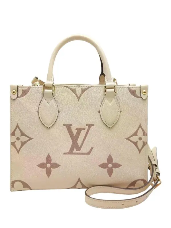 LOUIS VUITTON Monogram Empreinte Giant Onthego Pm Satchel - Neutrals
