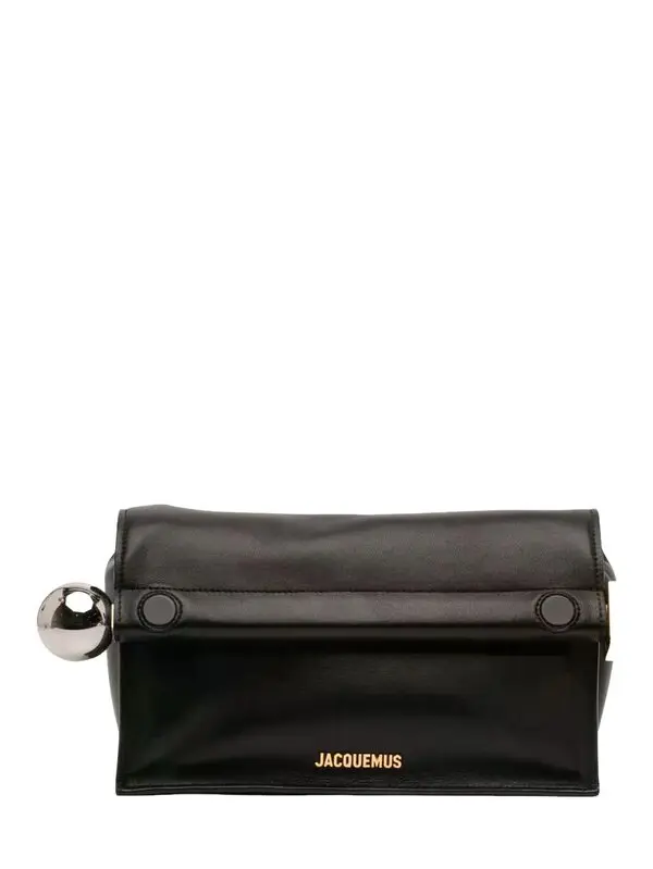 Jacquemus La Pochette Rond Carré Leather Clutch - Black