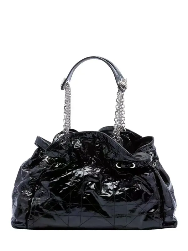 Dior Patent Cannage Le Trente Tote Bag - Black