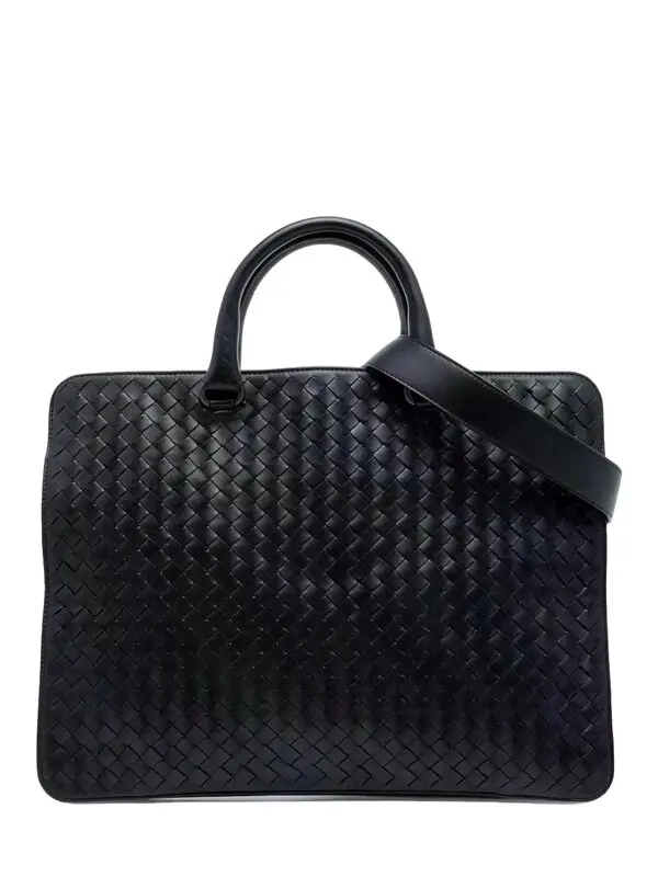 Bottega Veneta Nappa Intrecciato Business Bag - Black