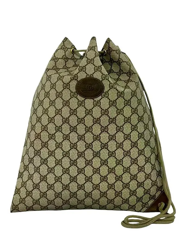 Gucci Gg Supreme Canvas Drawstring Backpack - Neutrals