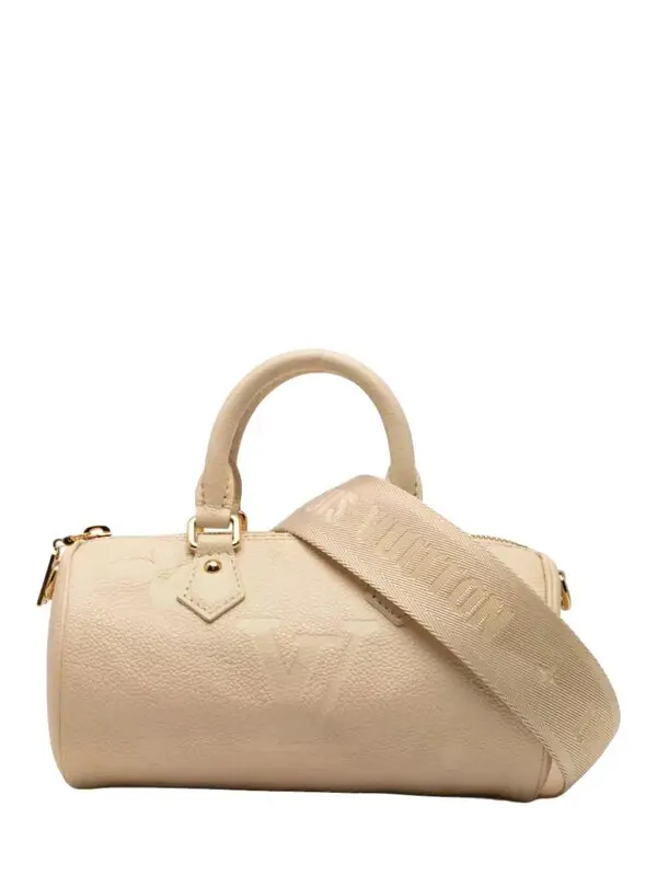 LOUIS VUITTON Monogram Empreinte Giant Papillon Bb Satchel - Neutrals
