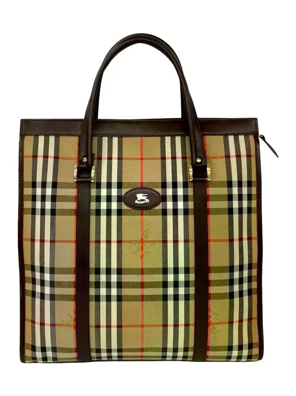 Burberry Haymarket Check Canvas Tote Bag - Neutrals