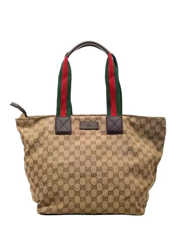 Gucci Gg Canvas Web Tote Bag - Neutrals