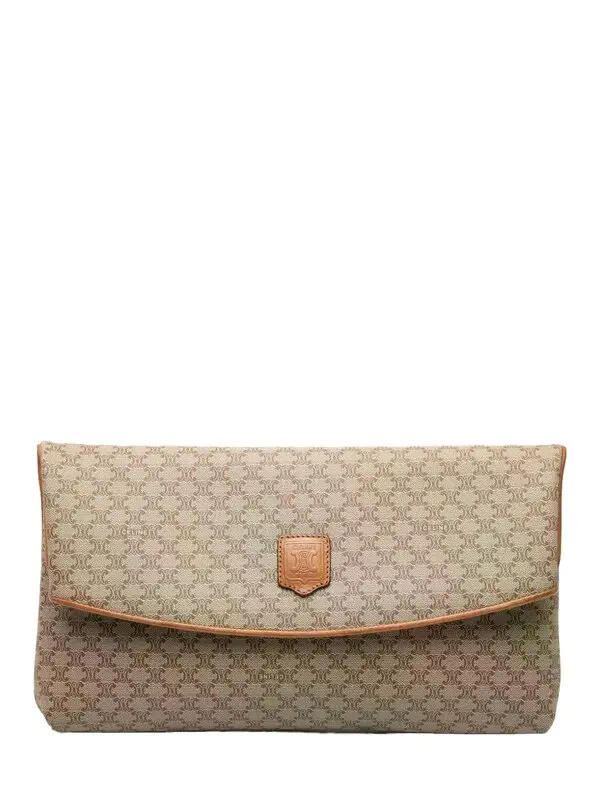 Celine Macadam Coated Canvas Clutch Bag - Neutrals