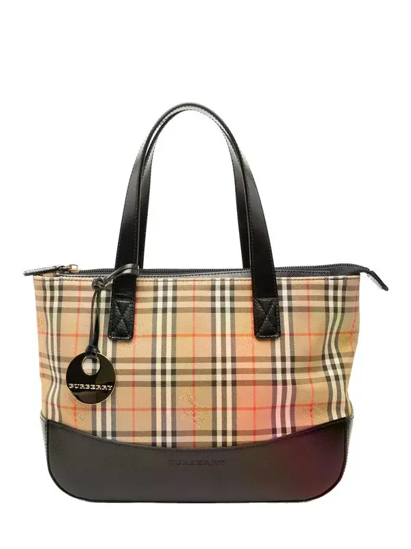 Burberry Haymarket Check Canvas Tote Bag - Neutrals