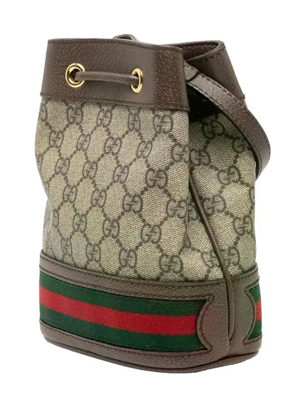 Gucci Ophidia Mini Bucket Bag In Gg Supreme Canvas - Neutrals