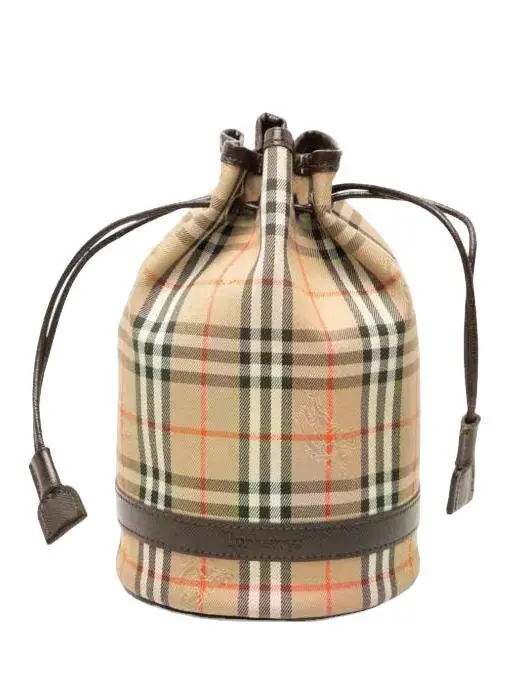 Burberry Haymarket Check Canvas Drawstring Pouch - Neutrals