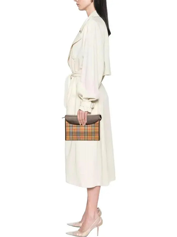 Burberry Haymarket Check Canvas Clutch Bag - Neutrals