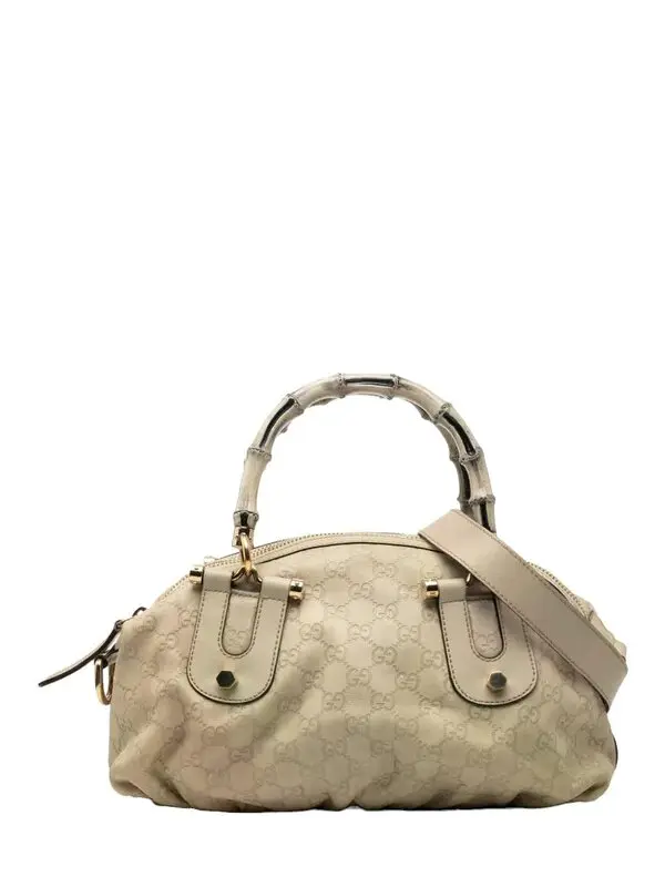 Gucci Bamboo Dialux Pop Satchel - Neutrals