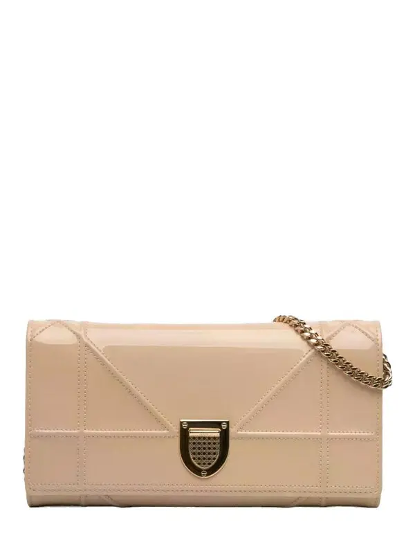 Dior Patent Diorama Wallet On Chain Crossbody Bag - Neutrals