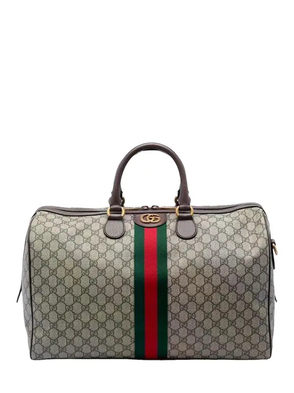 Gucci Ophidia Gg Supreme Web Carry-on Duffle Bag - Neutrals