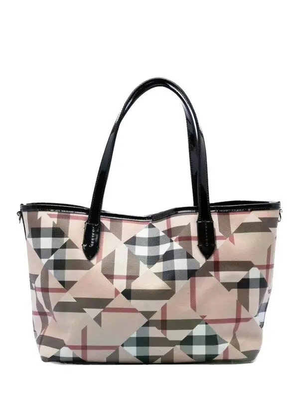 Burberry House Check Coated Canvas Satchel - Neutrals