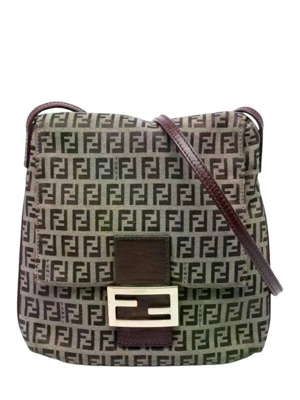Fendi Zucchino Canvas Crossbody Bag - Neutrals