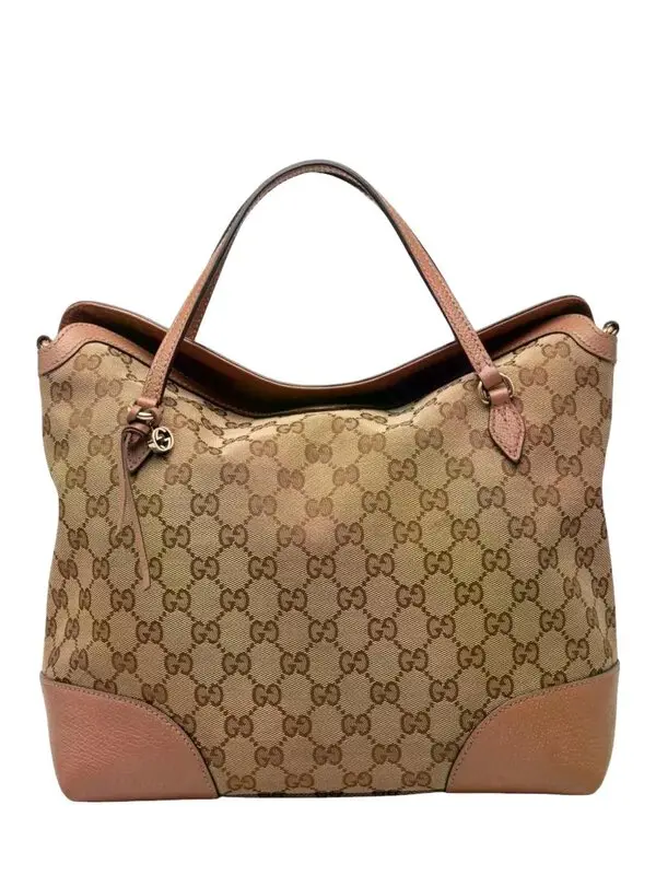 Gucci Gg Canvas Bree Fold Over Tote Satchel - Neutrals