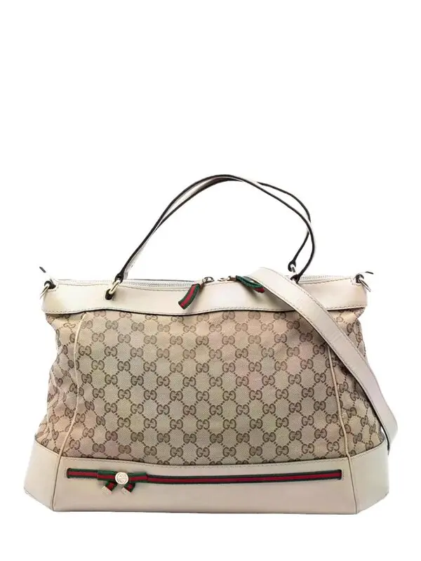 Gucci Gg Canvas Web Mayfair Satchel - Neutrals
