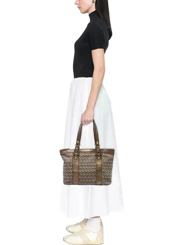 Fendi Zucchino Canvas Tote Bag - Neutrals
