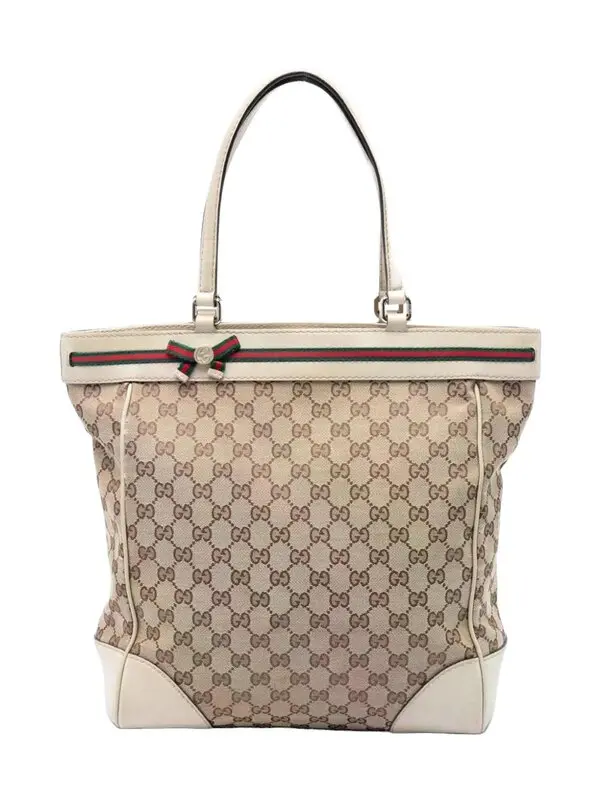 Gucci Gg Canvas Web Mayfair Tote Bag - Neutrals