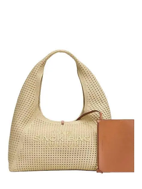 Marc Jacobs Crochet Sack Bag With Top Handle And Removable Pouch - Champagne