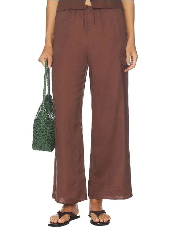 Onia Air Linen Cargo Pant - Brown
